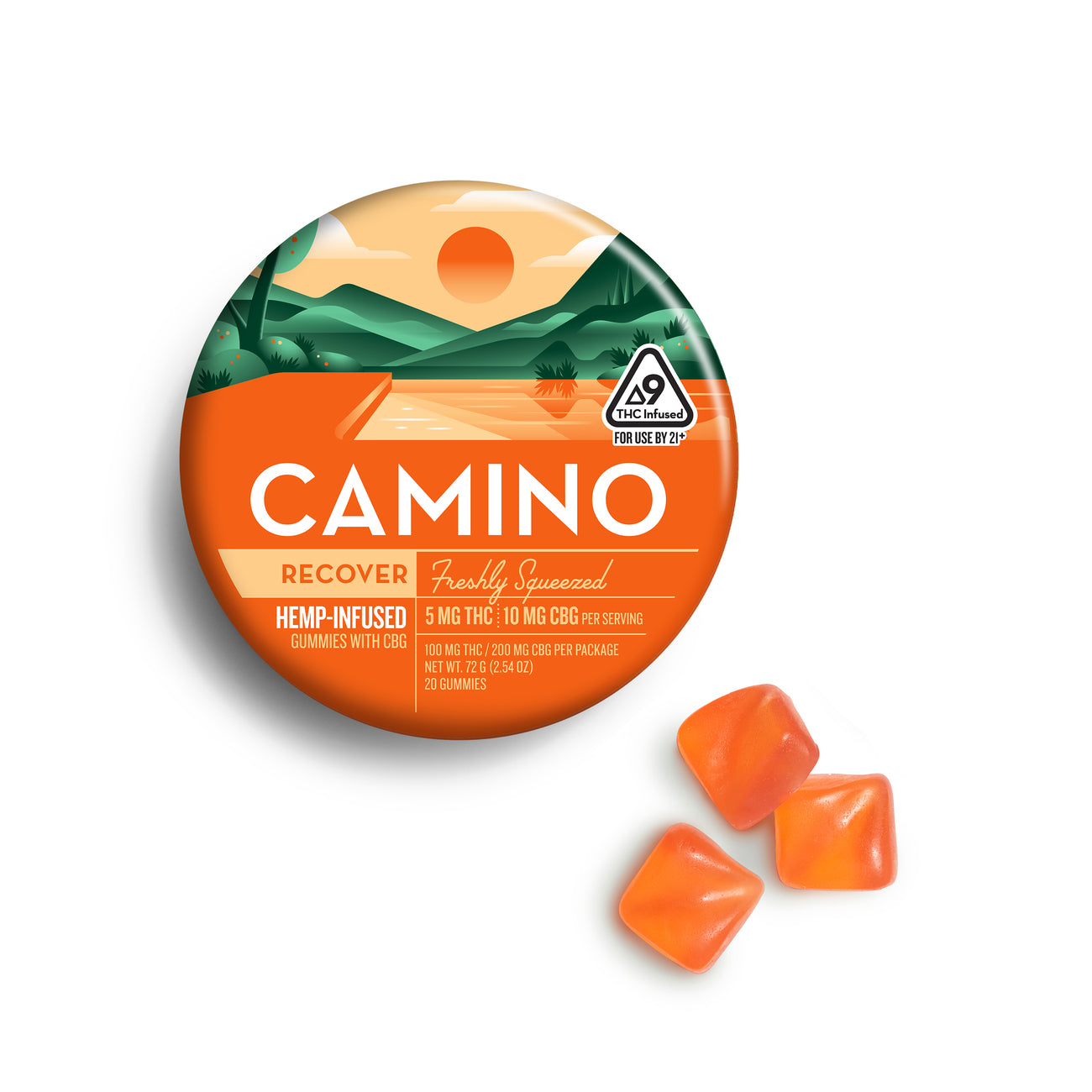 Buy Camino Freshly Squeezed 'Recover' 5MG THC/10MG CBG Hemp Gummies ...